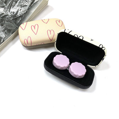 New customized print PU lens case portable travel contact len case supplier