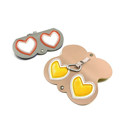 Portable Cartoon button eyeglasses bag Handmade PU sunglasses bag supplier