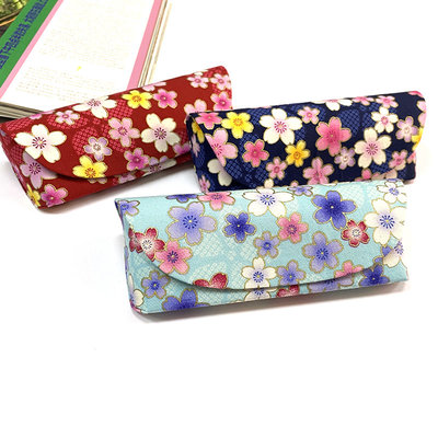 Small floral canvas glasses bag, custom sunglasses box supplier