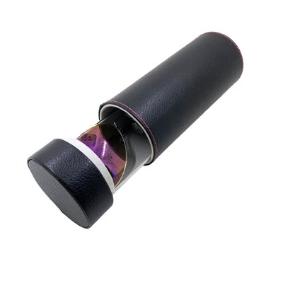 PU cylinder custom glasses case new advanced handmade glasses box supplier