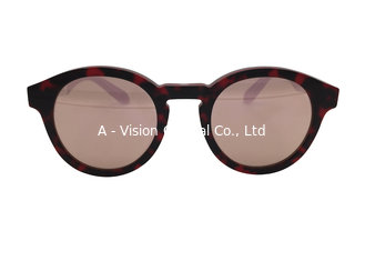 China Round fasion acetate plastic sunglasses for Women mirror lens UV protection 400 supplier