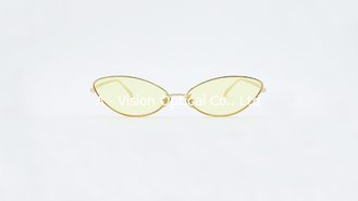 China Small Cateye shape Sunglasses metal  frame Summer outdoor fashion Eyeglasses UV 400 Men Women supplier