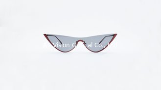 China Summer cool Typical Cateye Sunglasses one piece lens half rims metal Eyeglasses UV 400 supplier