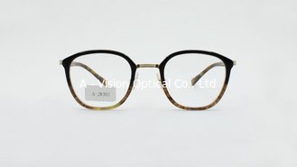 China Big Square shape acetate metal combination Optical frames Daily eyeglasses Vintage fashion new designer Handmade supplier