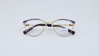 China Metal non-prescription glass frame wit spring hinges splicing colors fashion eyewear for ladies women daily gift supplier