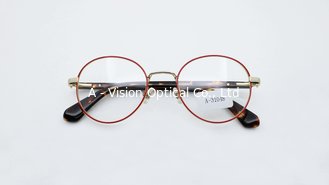 China Girls fashion eyeglasses Clear lens optical frame high class metal with acetate temples new designer supplier