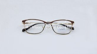 China Women's daily computer reading glasses metal optical frame gold silver classic square eyeglass supplier