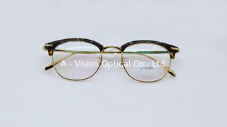 China Retro plain glass spectacles Clear Lens Titanium round Frame 50MM light weight fashion eyewear fro Women Men supplier