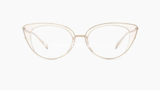 China Pure Titanium Eyeglasses Classic Cat-eye Shape Women Girls Daily Wear Solid High quality Retro Style Optical Frames supplier