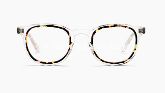 China Handmade Acetate Eyeglasses Frame Double-acetate Inlay Design New Idea 2019 Unisex frame for Women Men Reading glasses supplier