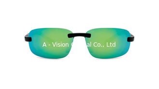 China Ultra Lightweight Men's Rimless Sports Sunglasses Polarized lens 100% UV protection TR 90 Unisex frame Brand Designer supplier