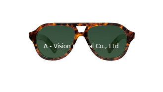 China Authentic Tortoise Pilot Aviator Sunglasses Handmade Acetate for Mens Womens Outdoor Sunglasses UV 400 protection lens supplier