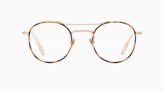 China Round Non-Prescription Eyeglasses Pure Titanium Frame with Clear Lens Glasses Eyewear Double Bridges Super Lightweight supplier