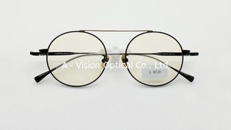 China Vintage Oversized Round Optical Eyeglasses Titanium frame Creative Designer Full Rim with Patterns Old School Style supplier