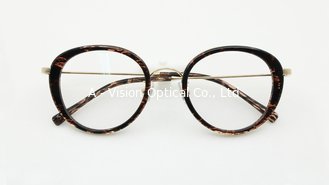 China Retro Round Cateye Glasses Computer Reader blue Light Blocking for Women Men Glasses Handmade Acetate Metal Frame supplier