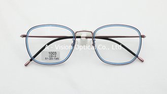 China Metal Men Women Eyeglass Frame  Round Spectacles Frames with Clear Lens Optical with Inner Plastic Rims Fashion Designs supplier