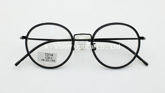 China Round Eyeglass Frame Retro Fashion Spectacles Frames with Clear Lens Inner Plastic Rims New Designs for Mens Womens supplier