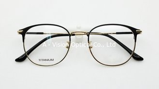 China Non Prescription Glasses Frame with Titanium Optical Eyeglasses for Men Women Two tnoe Colors Fashion Crestive Designer supplier