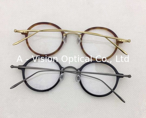 Vintage Men Women Pure titanium spetacle eyeglass glasses combinated optical frames with clear lens supplier