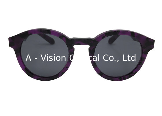 Round fasion acetate plastic sunglasses for Women mirror lens UV protection 400 supplier