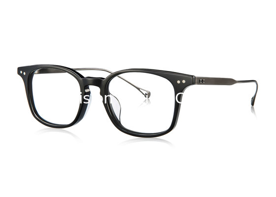 Plastic prescription glasses for unisex  in classic eyeshape with pure metal temple supplier