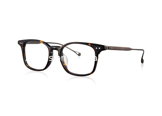 Plastic prescription glasses for unisex  in classic eyeshape with pure metal temple supplier