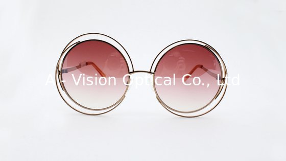 Ladies' fashion accessories Metal sunglasses 2019 fashion design UV 100% Round idea supplier