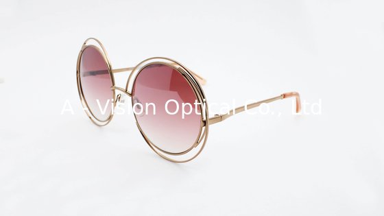 Ladies' fashion accessories Metal sunglasses 2019 fashion design UV 100% Round idea supplier