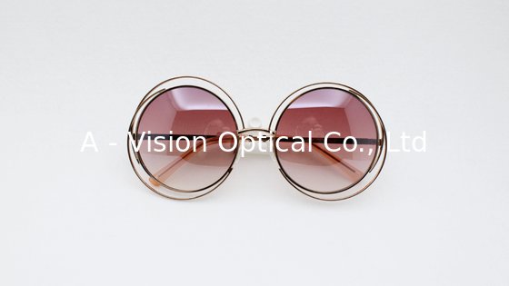 Ladies' fashion accessories Metal sunglasses 2019 fashion design UV 100% Round idea supplier