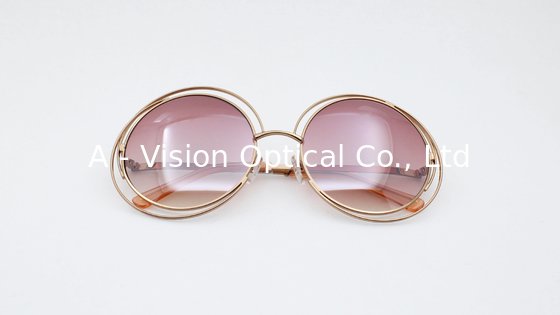 Ladies' fashion accessories Metal sunglasses 2019 fashion design UV 100% Round idea supplier