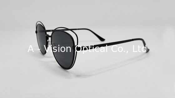 Women's Oversized Polarized Metal Frame Mirrored Cat Eye Sunglasses supplier
