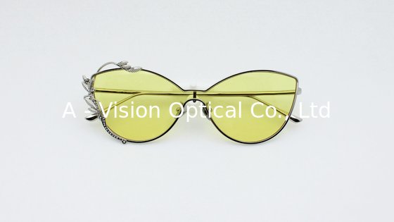 Fashion Cateye Sunglasses metal rims One Piece Style Shades Colorful lens UV 400 supplier