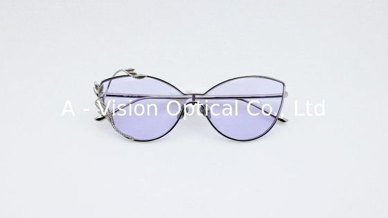 Fashion Cateye Sunglasses metal rims One Piece Style Shades Colorful lens UV 400 supplier