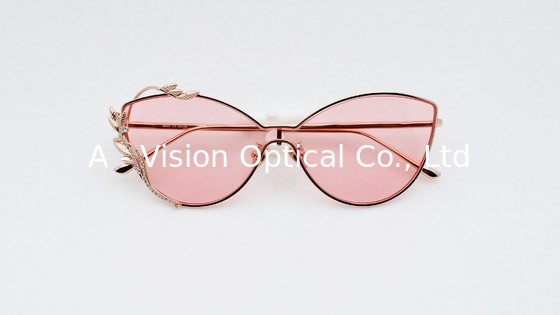 Fashion Cateye Sunglasses metal rims One Piece Style Shades Colorful lens UV 400 supplier