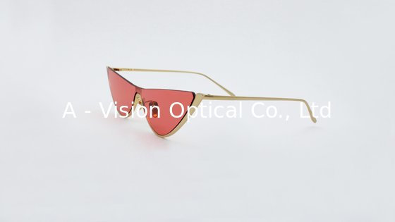 Summer cool Typical Cateye Sunglasses one piece lens half rims metal Eyeglasses UV 400 supplier