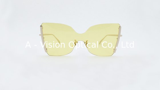 Fashion show Sunglasses One Piece Mirror Reflective Eyeglasses for Women Rimless frameUV 400 protection supplier