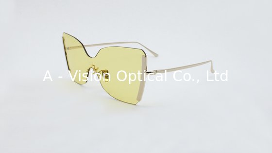Fashion show Sunglasses One Piece Mirror Reflective Eyeglasses for Women Rimless frameUV 400 protection supplier