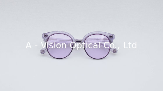 Colorful acetate Sunglasses Round fashion Ladies outdoor Eyewear Daily Driving Show UV 100% protection for Women supplier