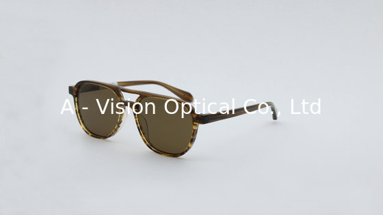 Pilot Double bridge Sunglasses Mens Driving Outdoor Daily Eyeglass Handmade acetate UV 400 Polarized Eye care supplier