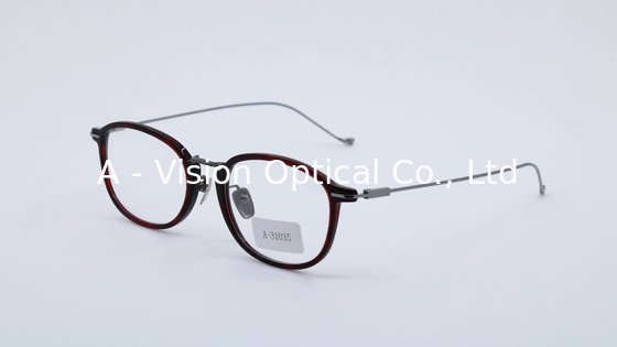 Retro small square Frame handmade acetate eyeglasses anti blue computer Eye care qith metal temples supplier