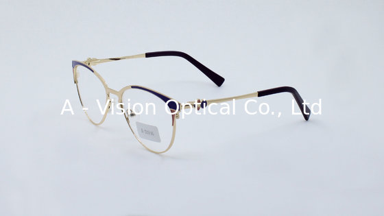 Metal non-prescription glass frame wit spring hinges splicing colors fashion eyewear for ladies women daily gift supplier