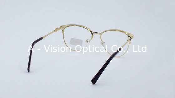 Metal non-prescription glass frame wit spring hinges splicing colors fashion eyewear for ladies women daily gift supplier