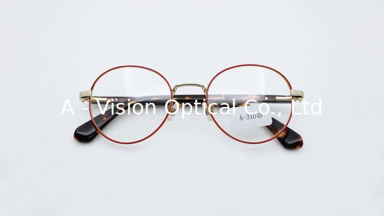 Girls fashion eyeglasses Clear lens optical frame high class metal with acetate temples new designer supplier