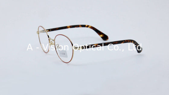 Girls fashion eyeglasses Clear lens optical frame high class metal with acetate temples new designer supplier