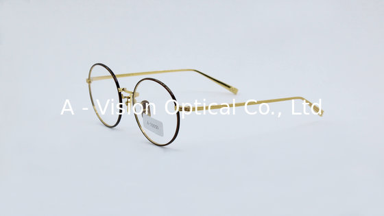 Fashion retro round eyewear frame for Women girls Daily school business with titanium temples ultralight supplier