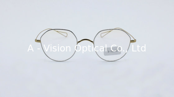 Two tone gold silver optical frame light weight metal eyeglasses fashion clear lens for Women supplier