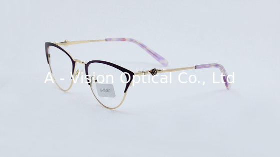 Fashion Designer Cat Eye Reading Glasses Spring Hinge Glasses for Readers Women metal structure clear lens glasses supplier