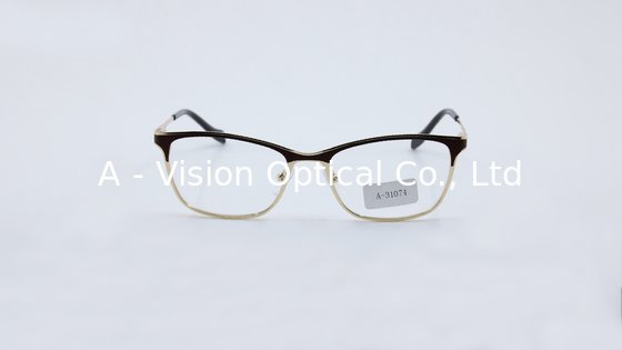 Women's daily computer reading glasses metal optical frame gold silver classic square eyeglass supplier