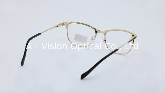 Women's daily computer reading glasses metal optical frame gold silver classic square eyeglass supplier