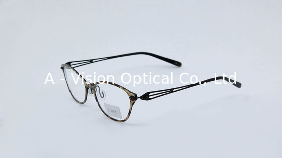 Vintage cateye optical frame pure titanium high end glasses olorful paper transfer reading glasses for Women Eyewear supplier